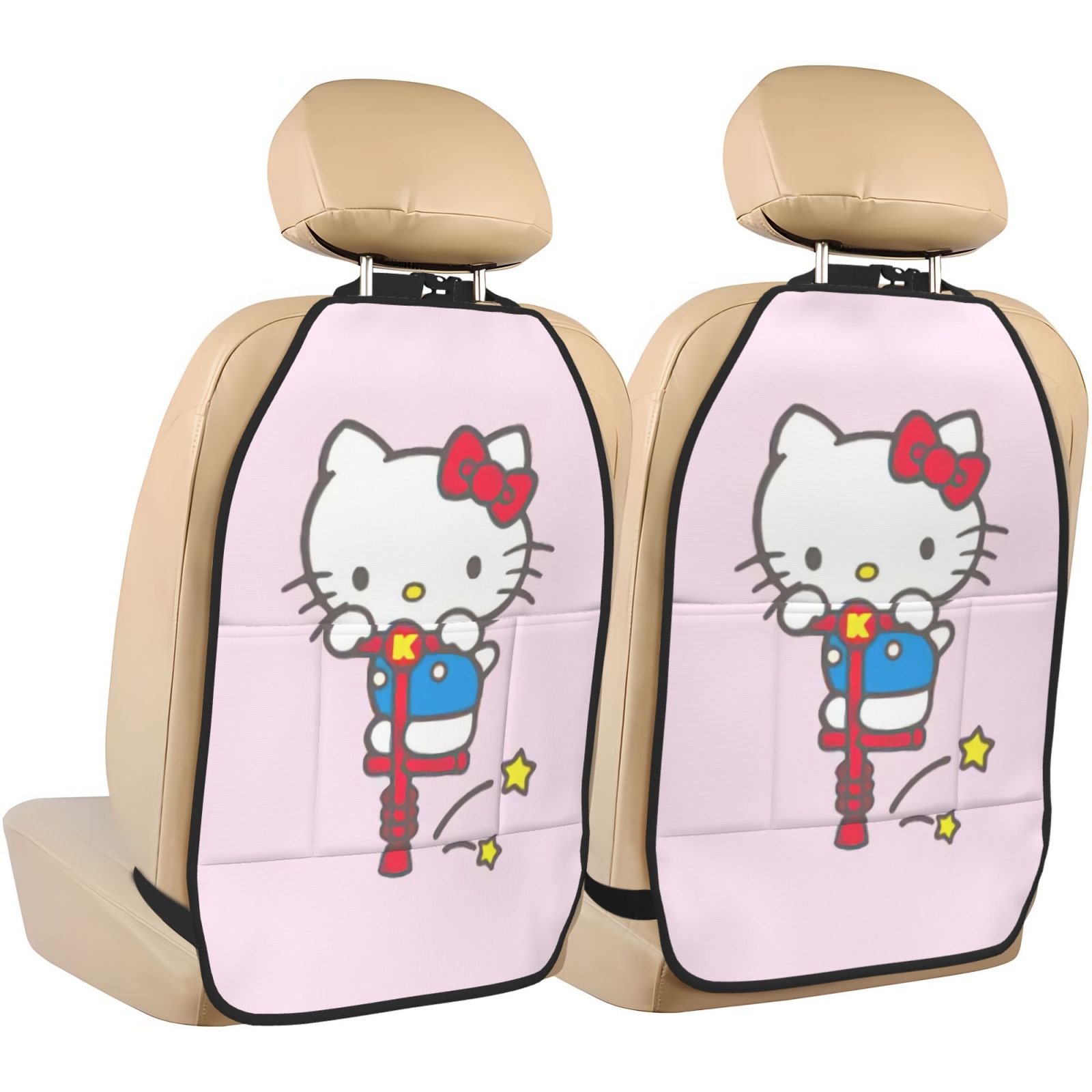 Hello-Kitty Car Seat Anti-Kick Storage Mat 2pcs Set,Sturdy And Durable ...