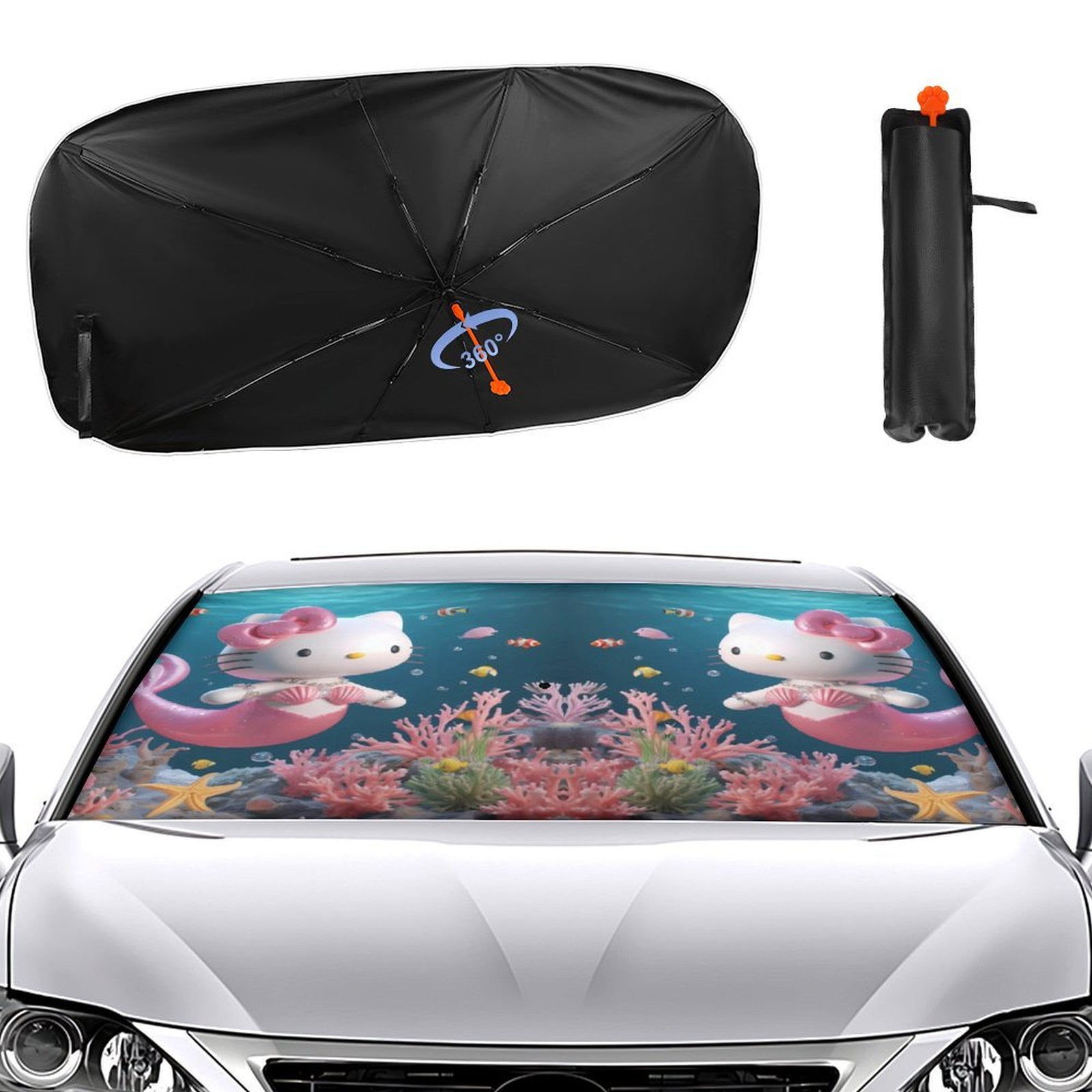 Hello-Kitty Car Sun Shade Umbrella, Car Shade Front Windshield Sun ...
