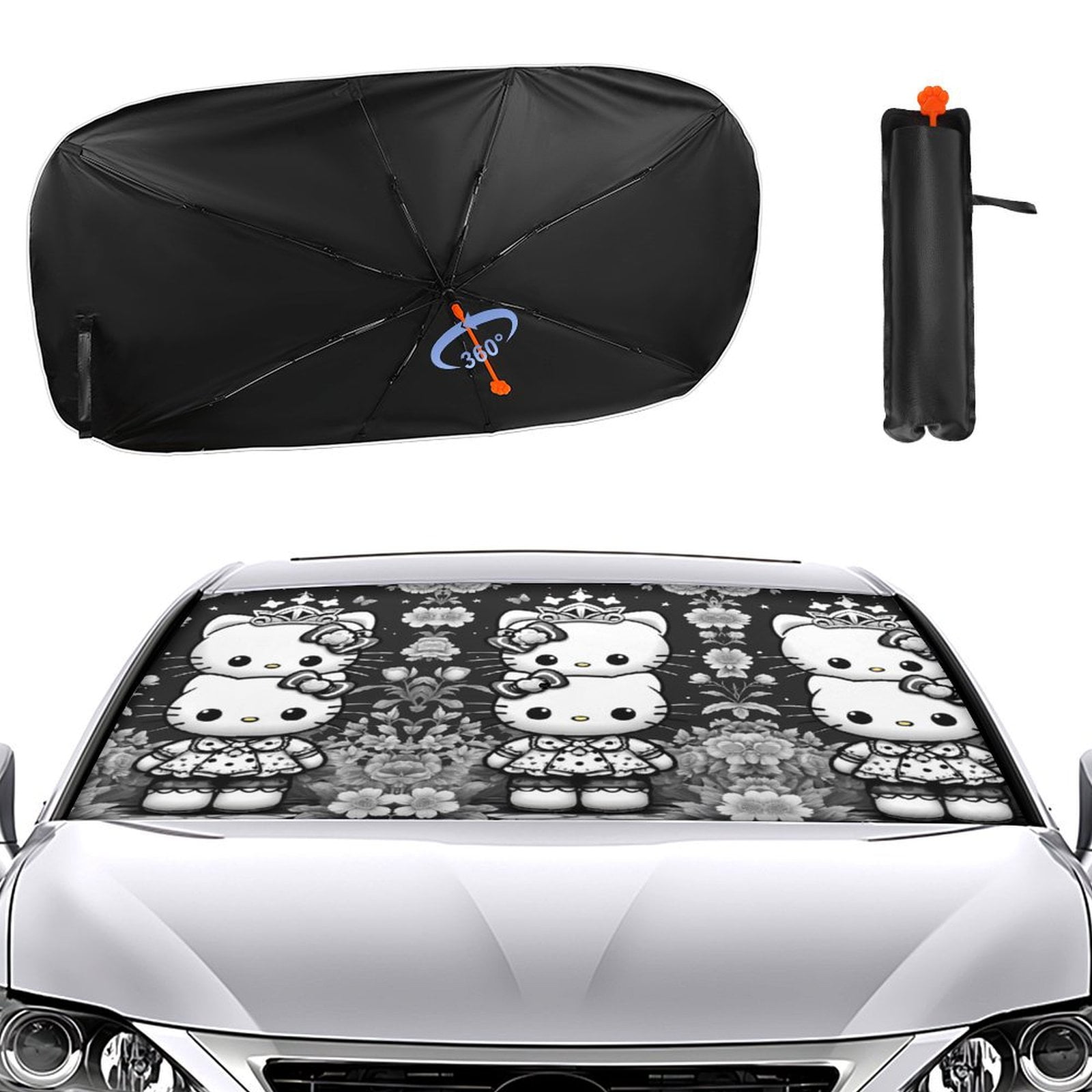 Hello-Kitty Car Sun Shade Umbrella, Car Shade Front Windshield Sun ...