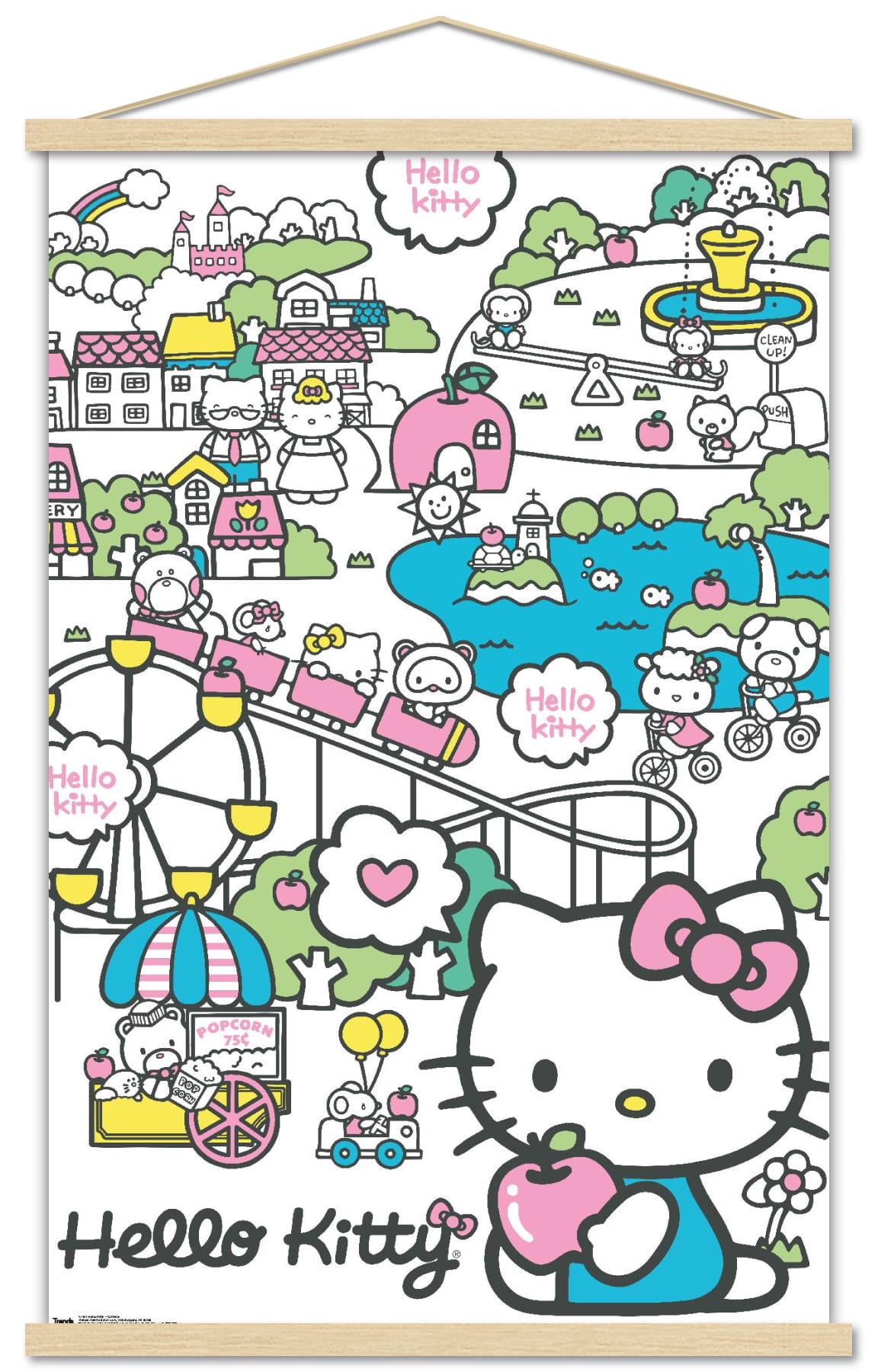 Hello Kitty - Carnival Wall Poster with Wooden Magnetic Frame, 22.375 ...