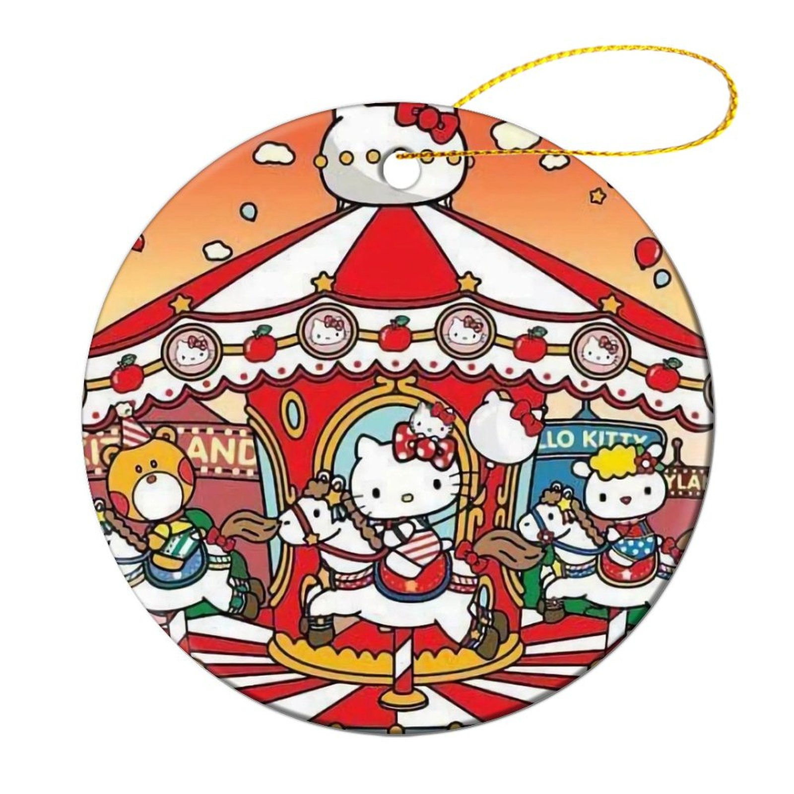 Hello Kitty Carousel Christmas Ornament,Farmhouse Christmas Tree ...