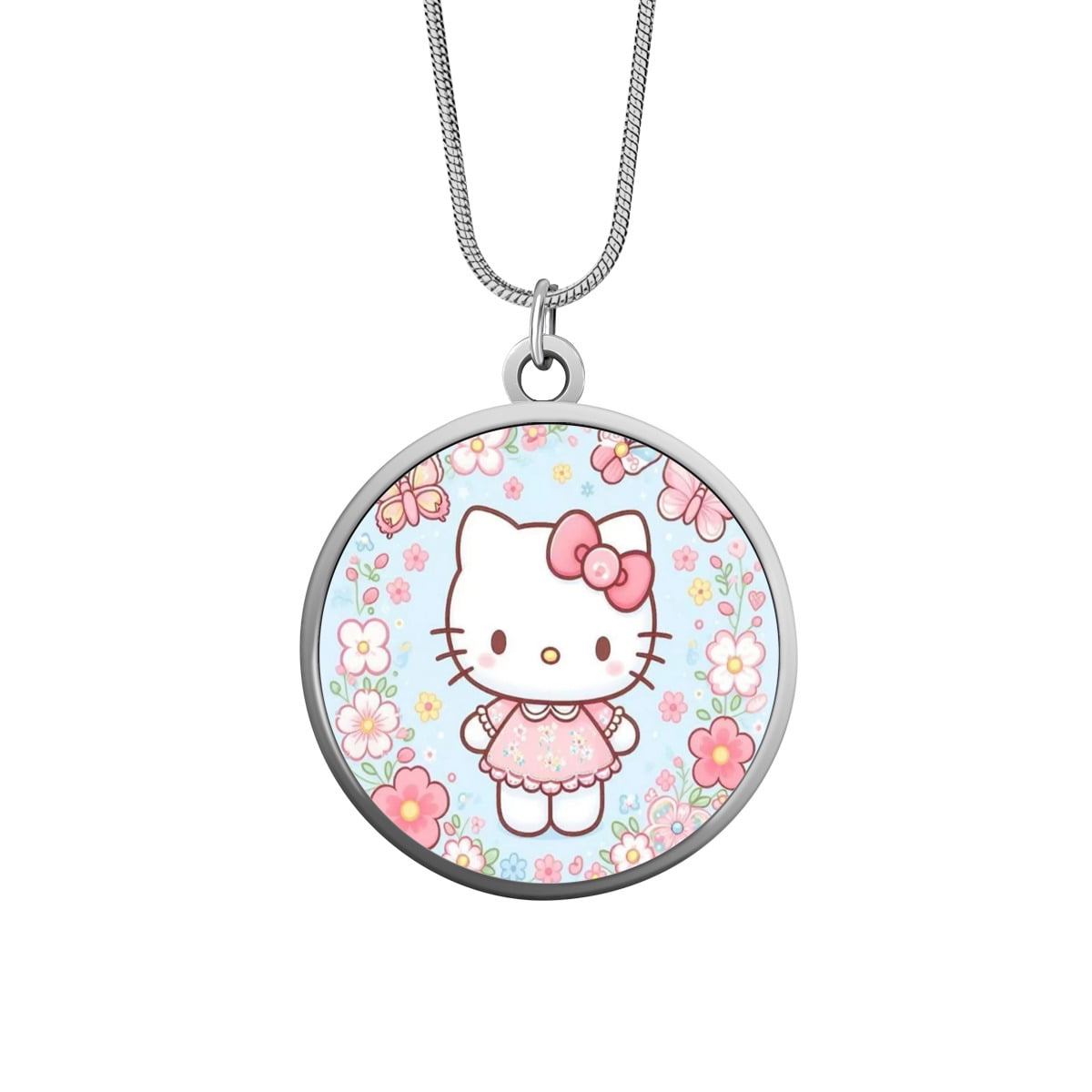 Hello Kitty Cartoon -1 Stainless Steel Snake Chain Necklace for Women ...