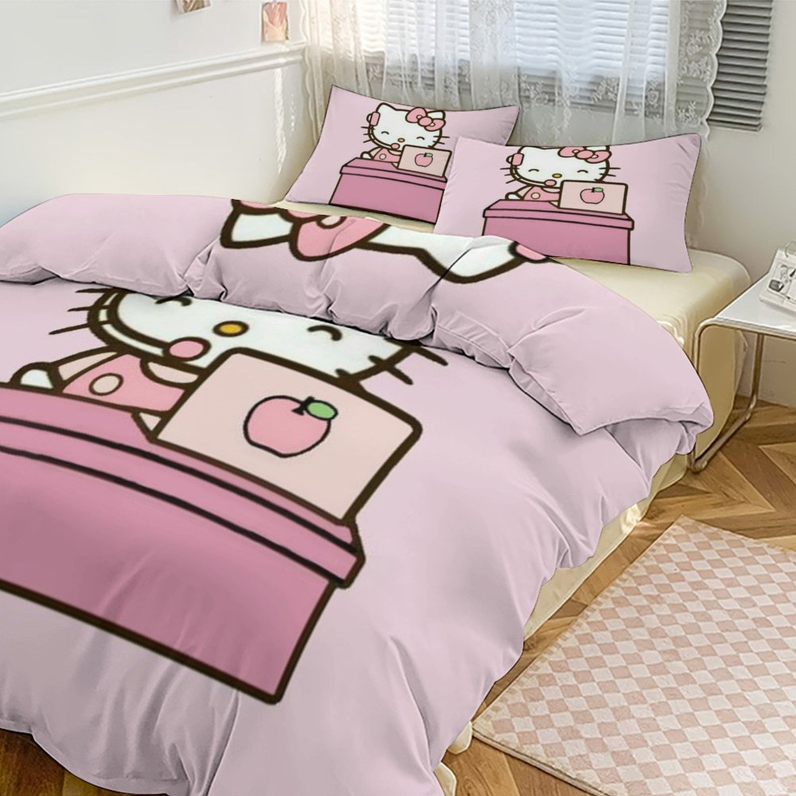 Hello Kitty Cartoon Anime Bed Duvet Cover Microfiber Bedding Sets 3D ...