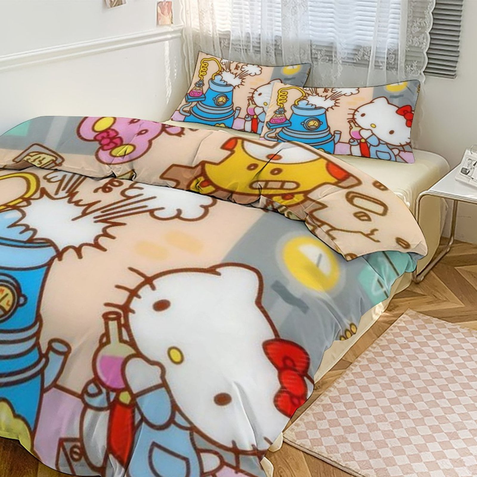 Hello Kitty Cartoon Anime Bed Duvet Cover Microfiber Bedding Sets 3D ...
