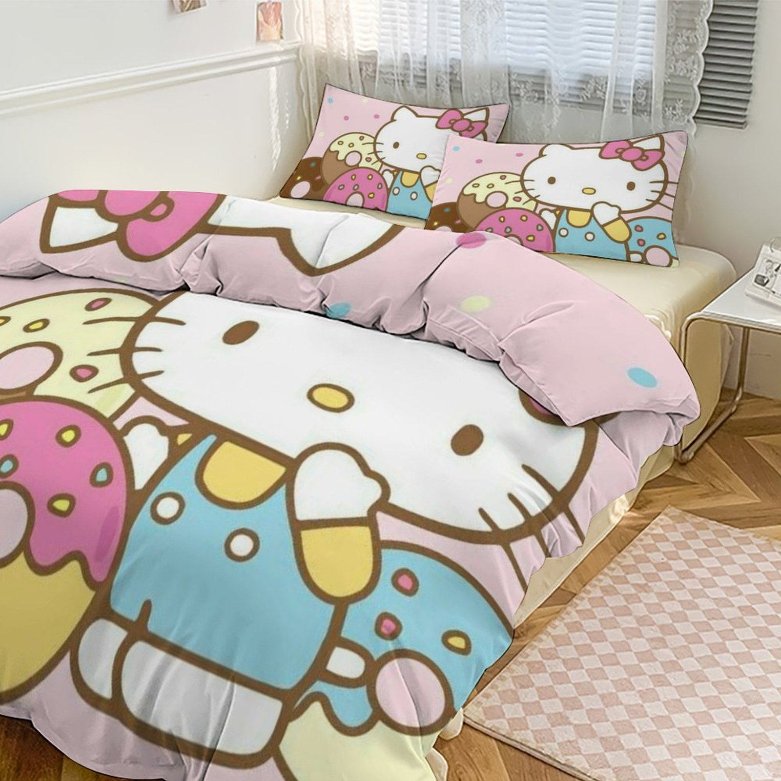 Hello Kitty Cartoon Anime Bed Duvet Cover Microfiber Bedding Sets 3D ...