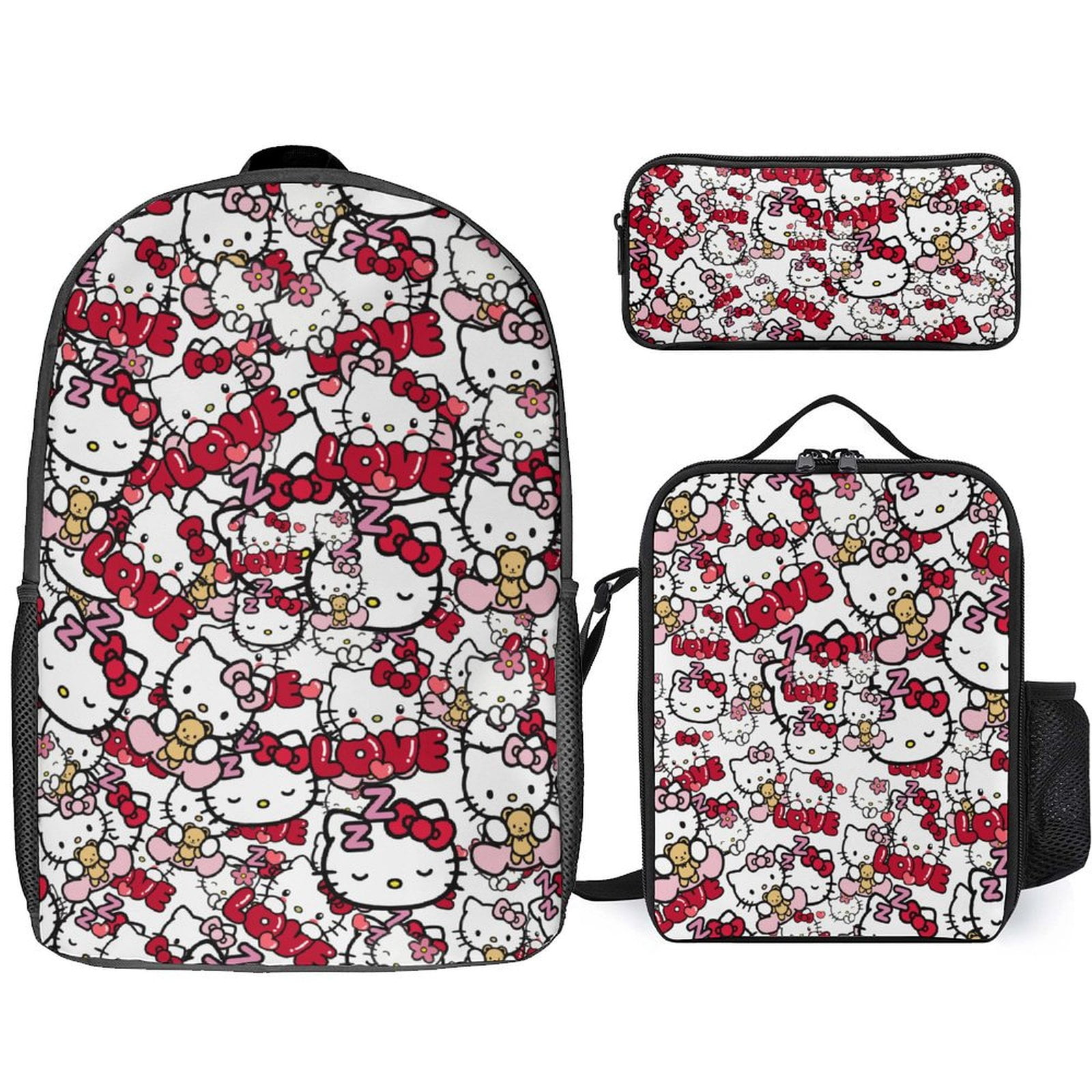 Hello Kitty Cartoon Anime Lunch Bag, Handbag, And Pencil Box Packaging ...