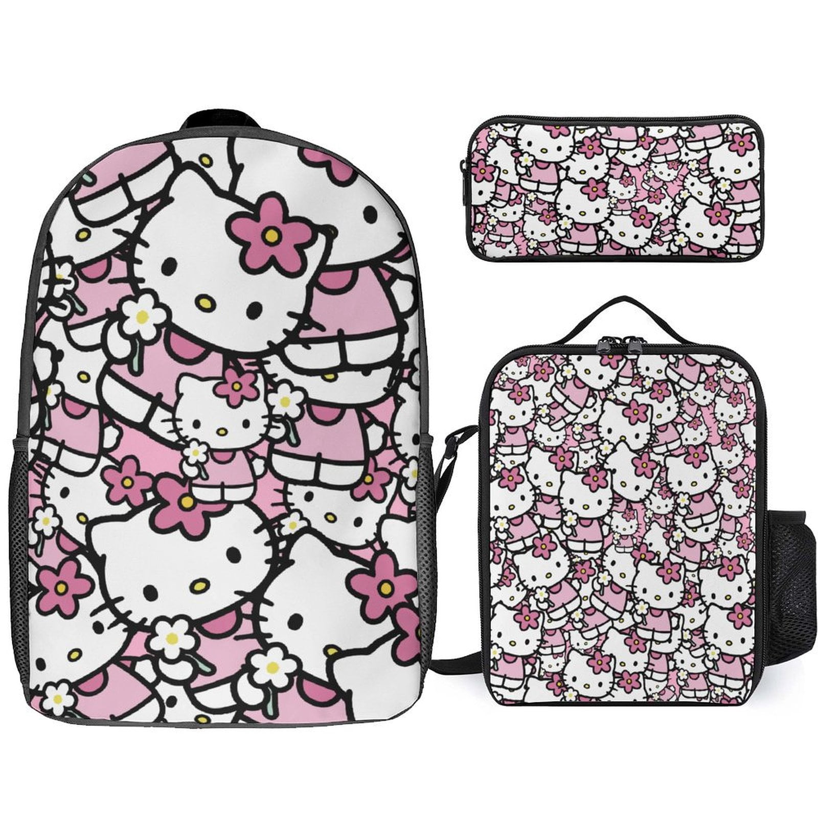 Hello Kitty Cartoon Anime Lunch Bag, Handbag, And Pencil Box Packaging ...