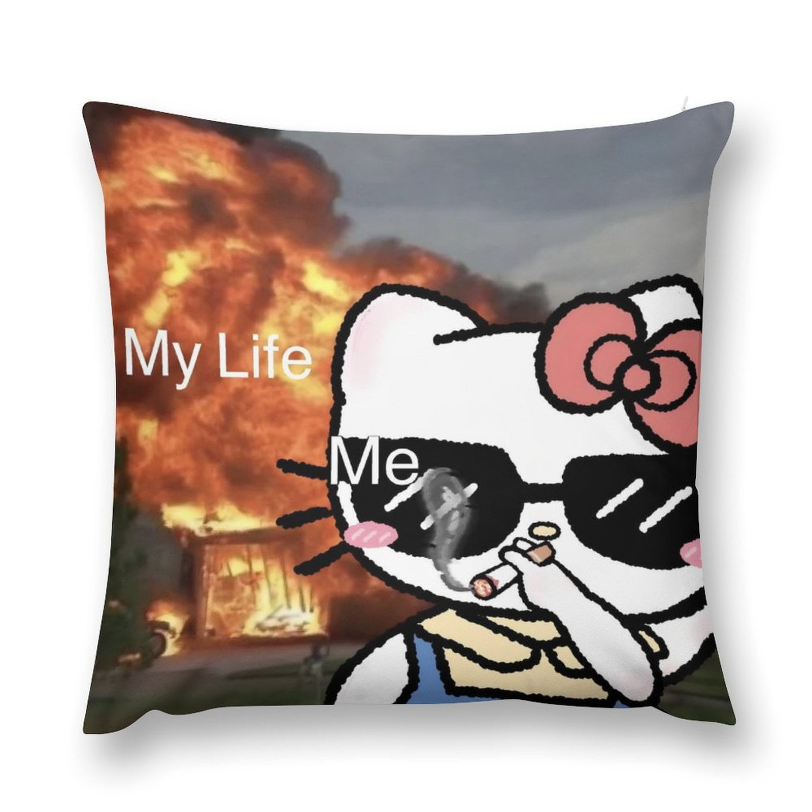 Hello Kitty Cartoon Anime Soft Hug Pillowcase Reversible 2 PCS 20 "x20 ...