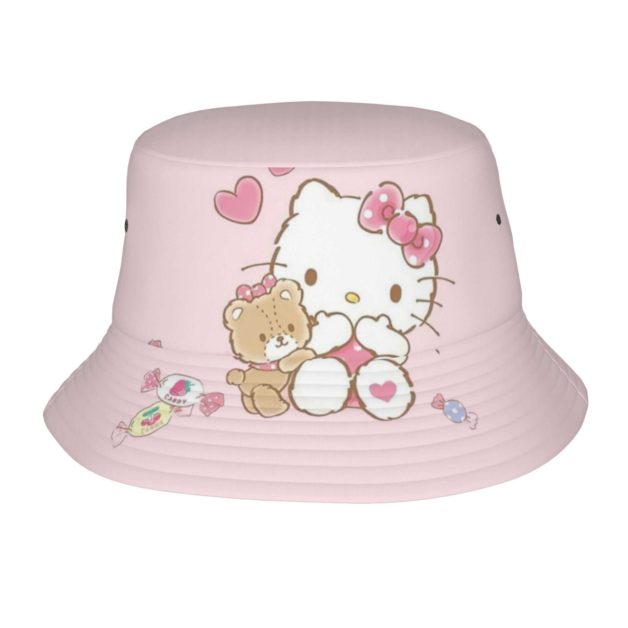 Hello Kitty Cartoon Bucket Hat For Women Men Teens Summer Beach ...