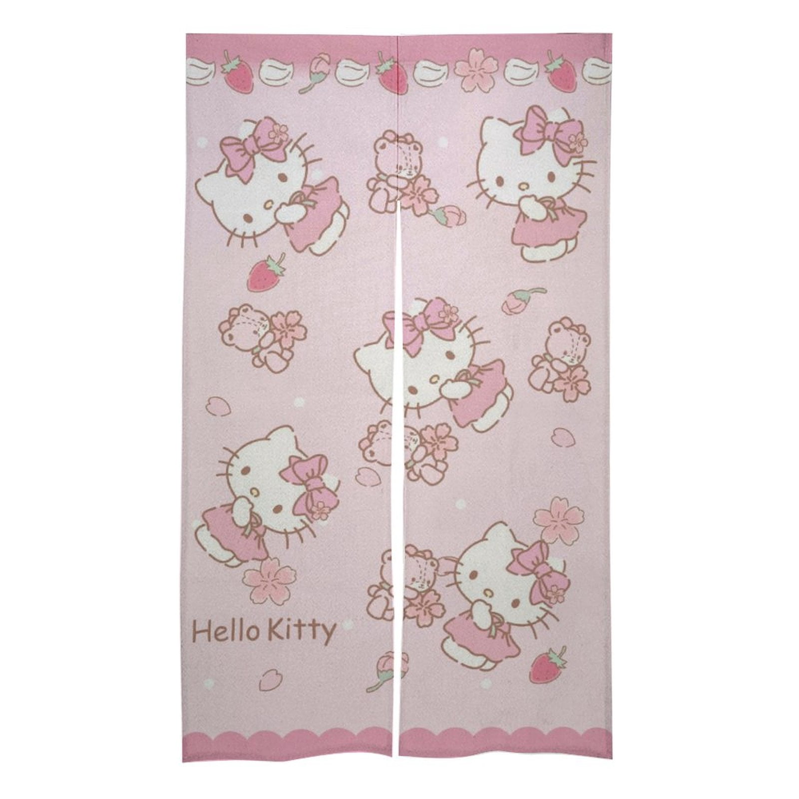 Hello Kitty Cartoon Door Curtain for Living Room Or Closet, Soft Linen ...