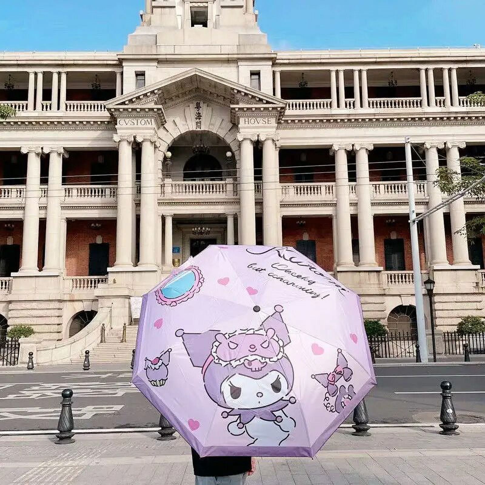 Hello Kitty Cartoon Folding Umbrella My Melody Kuromi Automatic Girl ...