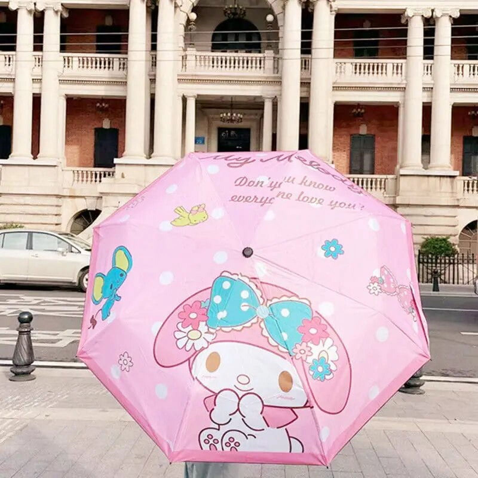 Hello Kitty Cartoon Folding Umbrella My Melody Kuromi Automatic Girl ...