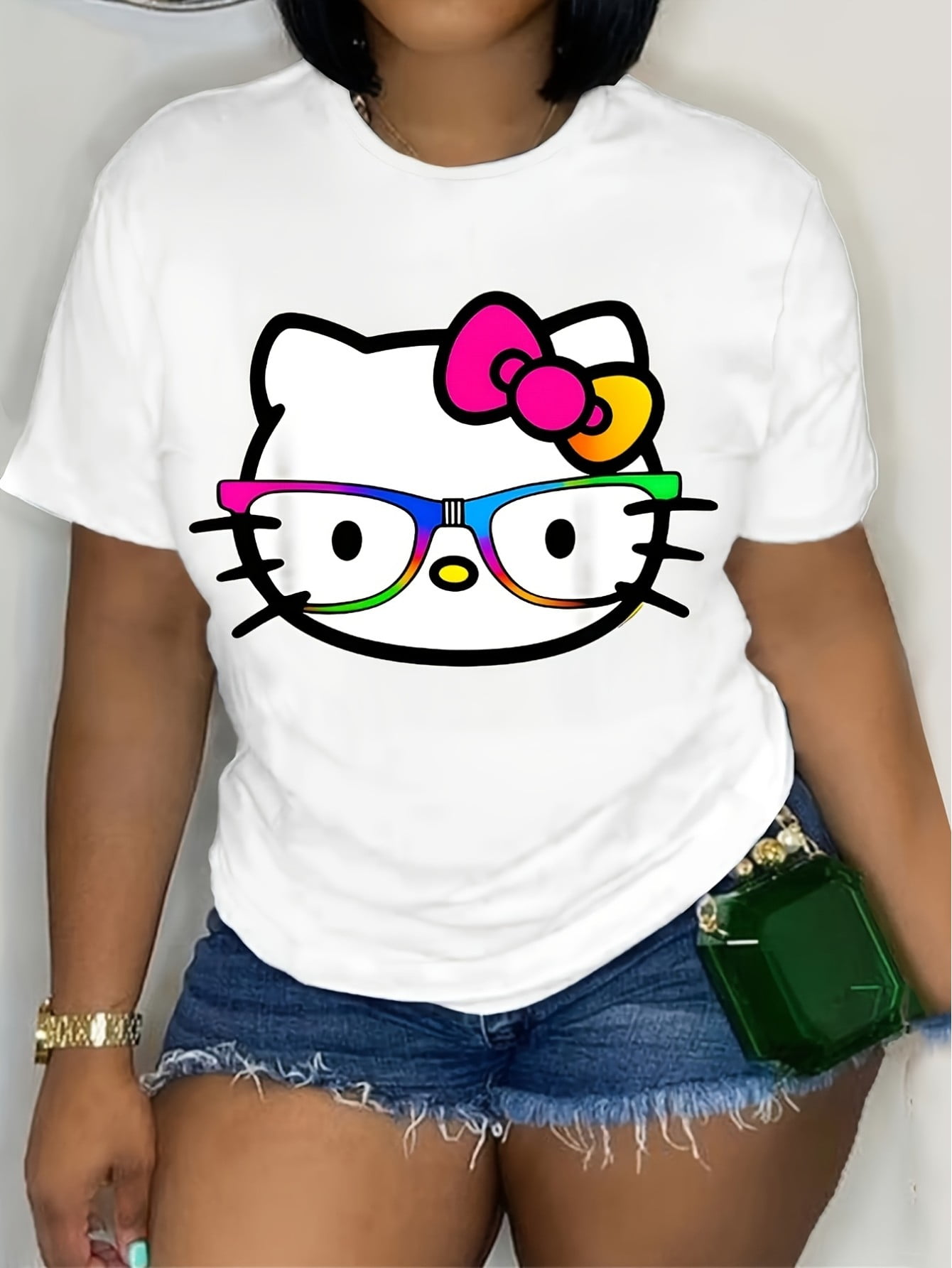 Hello Kitty Cartoon Graphic Tee - Soft Casual T-Shirt for Men & Women ...