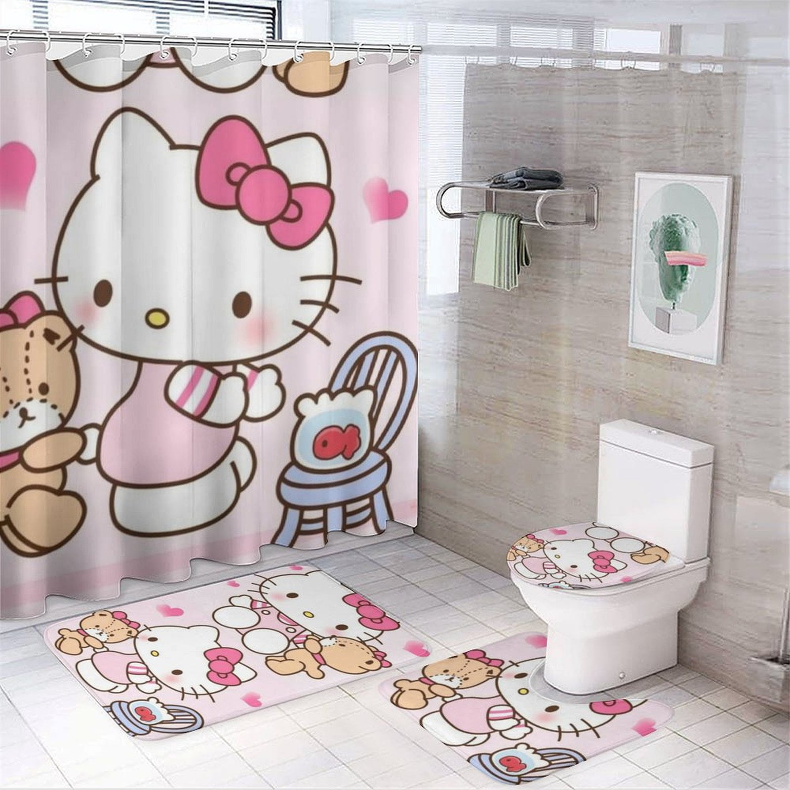 Hello Kitty Cartoon Kid Boys Girls Laundry Hamper,Waterproof Storage ...