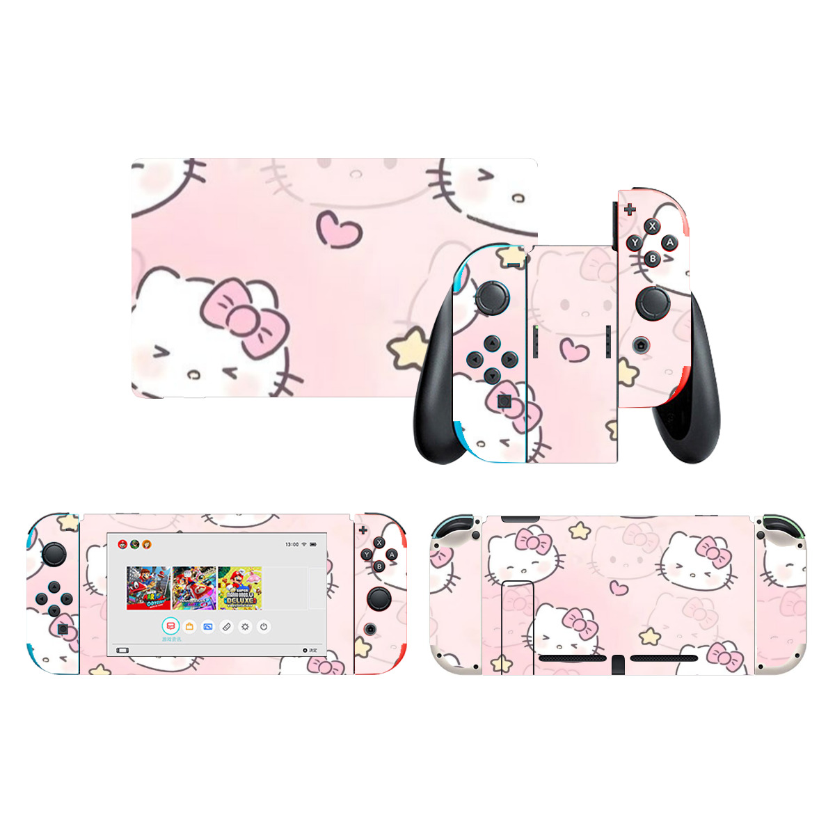 Hello Kitty Cartoon Nintendo Switch Skin Stickers, Full Skin Protection ...