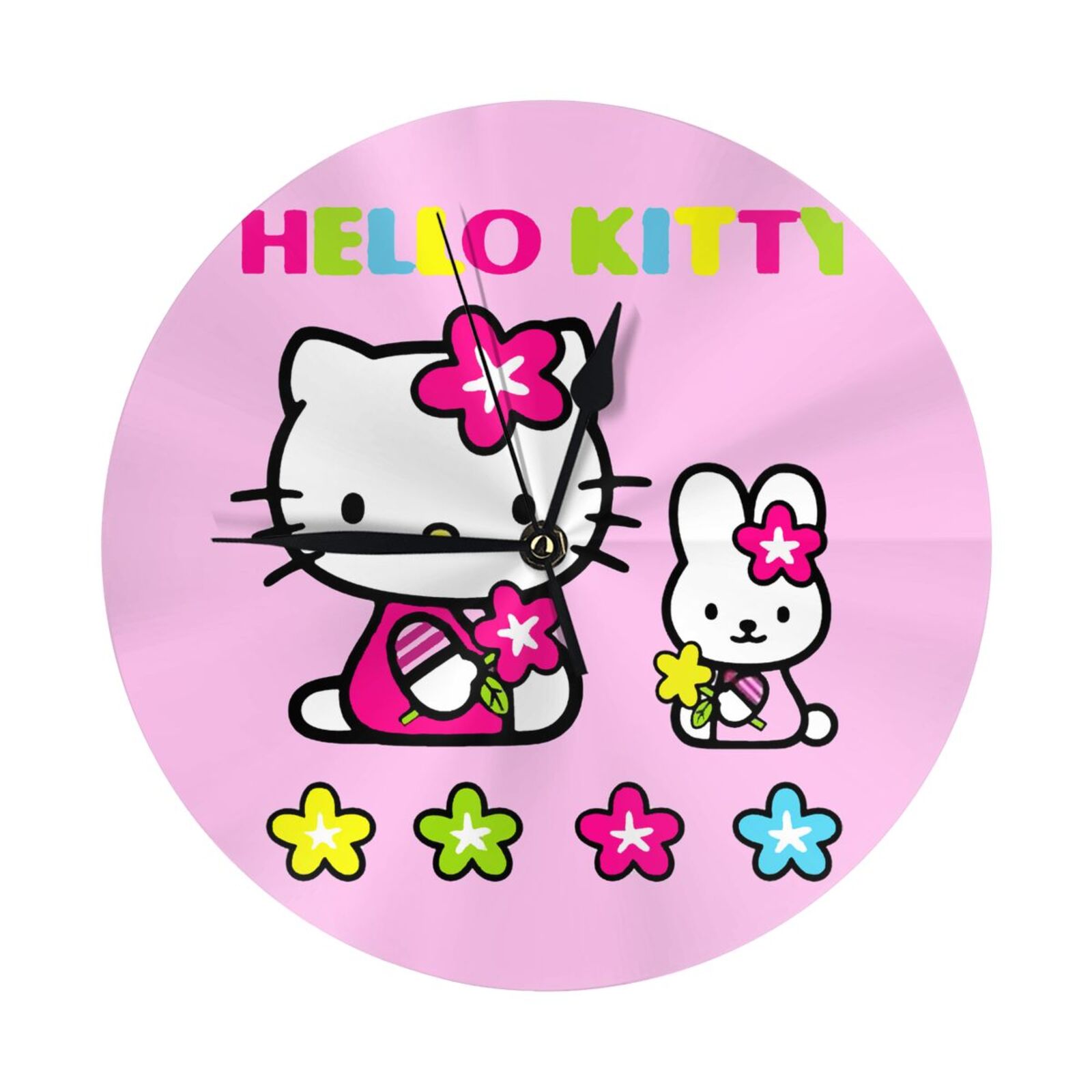 Hello Kitty Cartoon Round Wall Clock For Living Room Kitchen Home ...