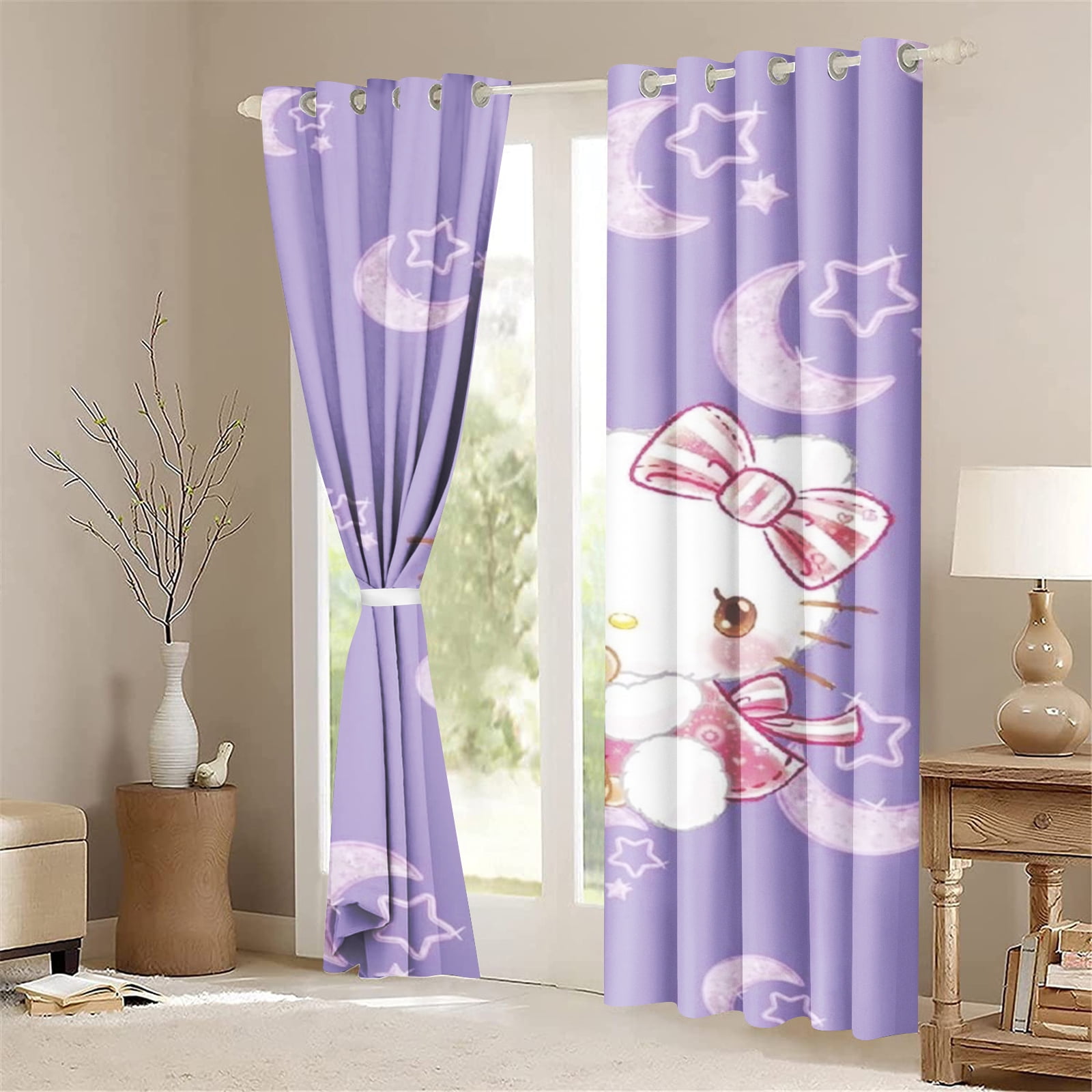 Hello Kitty Cartoon Sanrio Curtain Window Animation Blackout Children A ...