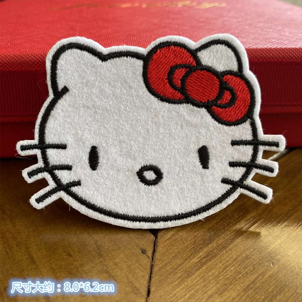 Hello Kitty Cartoon Sanrio Embroidery Patch For Kids Clothes Stickers ...