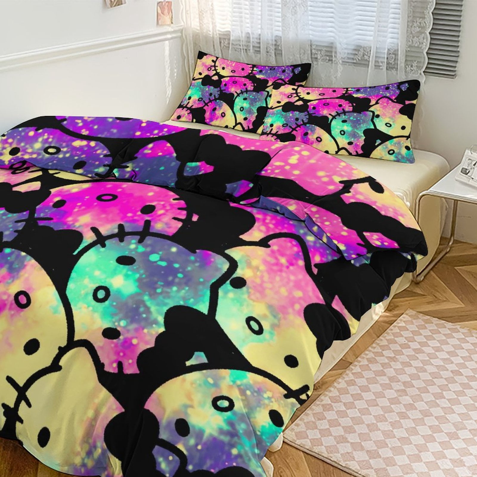 Hello Kitty Cartoon Sheet Set 3 Piece Bedding Set Cute Christmas ...