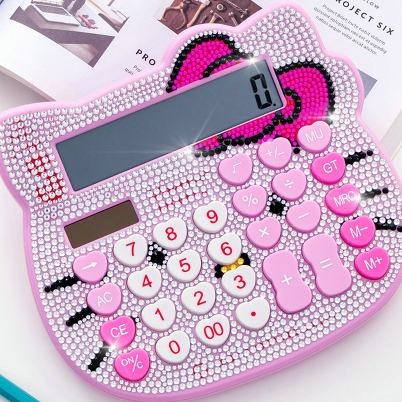 Hello Kitty Cartoon Stick Diamond Calculator Sanrio Anime Kt Cat ...
