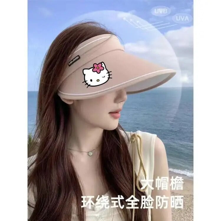 Hello Kitty Cartoon Sun Hat Sanrio My Melody Anime Kawaii Kuromi Girl ...