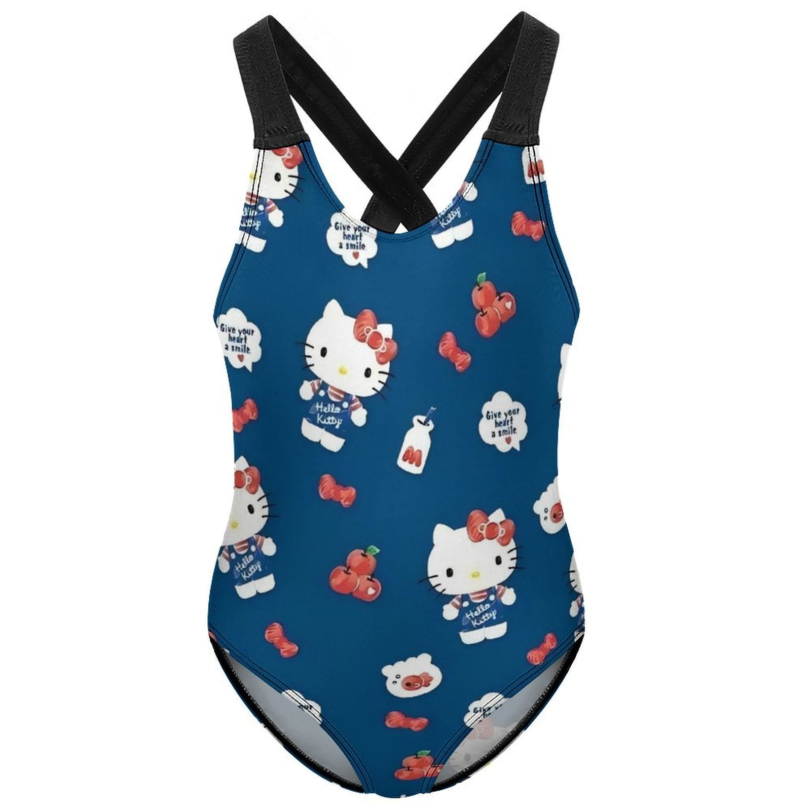 Hello Kitty Cartoon girls one piece swimsuit cute swimsuit 6-7Y（110cm ...