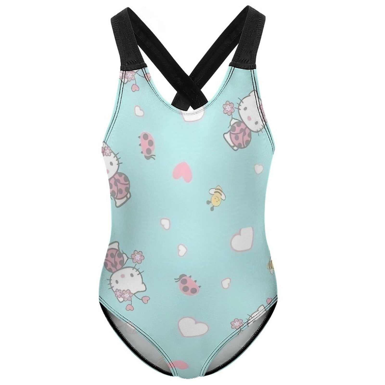 Hello Kitty Cartoon girls one piece swimsuit cute swimsuit 6-7Y（110cm ...