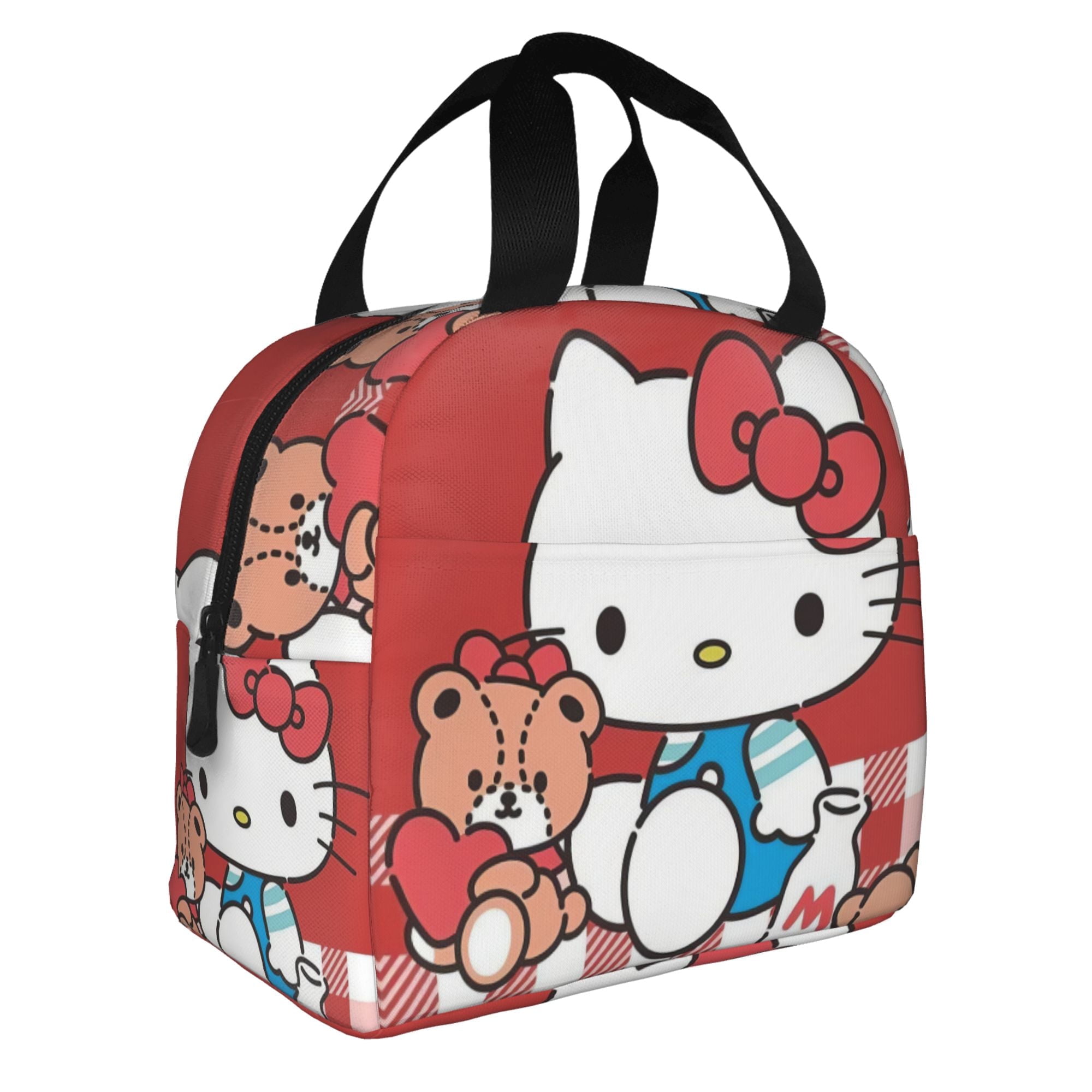 Hello Kit-ty Cat Insulated Lunch Bag Reusable Office Outdoor Meal Portable Cute Cartoon Lunch ...