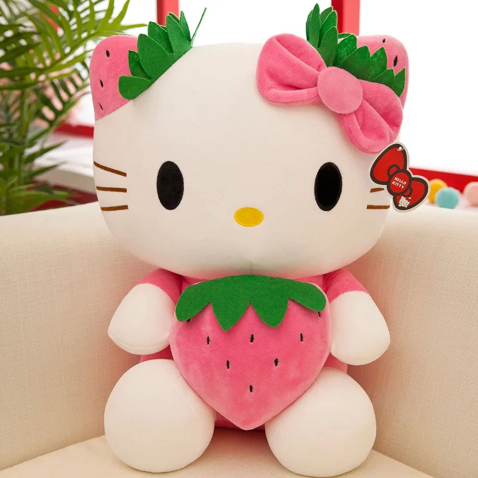 Hello Kitty Cat Plush Toys Kawaii Strawberry KT Cat Plush Doll Soft ...