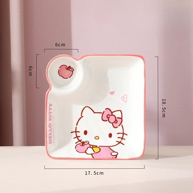 Hello Kitty Ceramic Dish Cartoon Children's Dishware Cute Melody ...