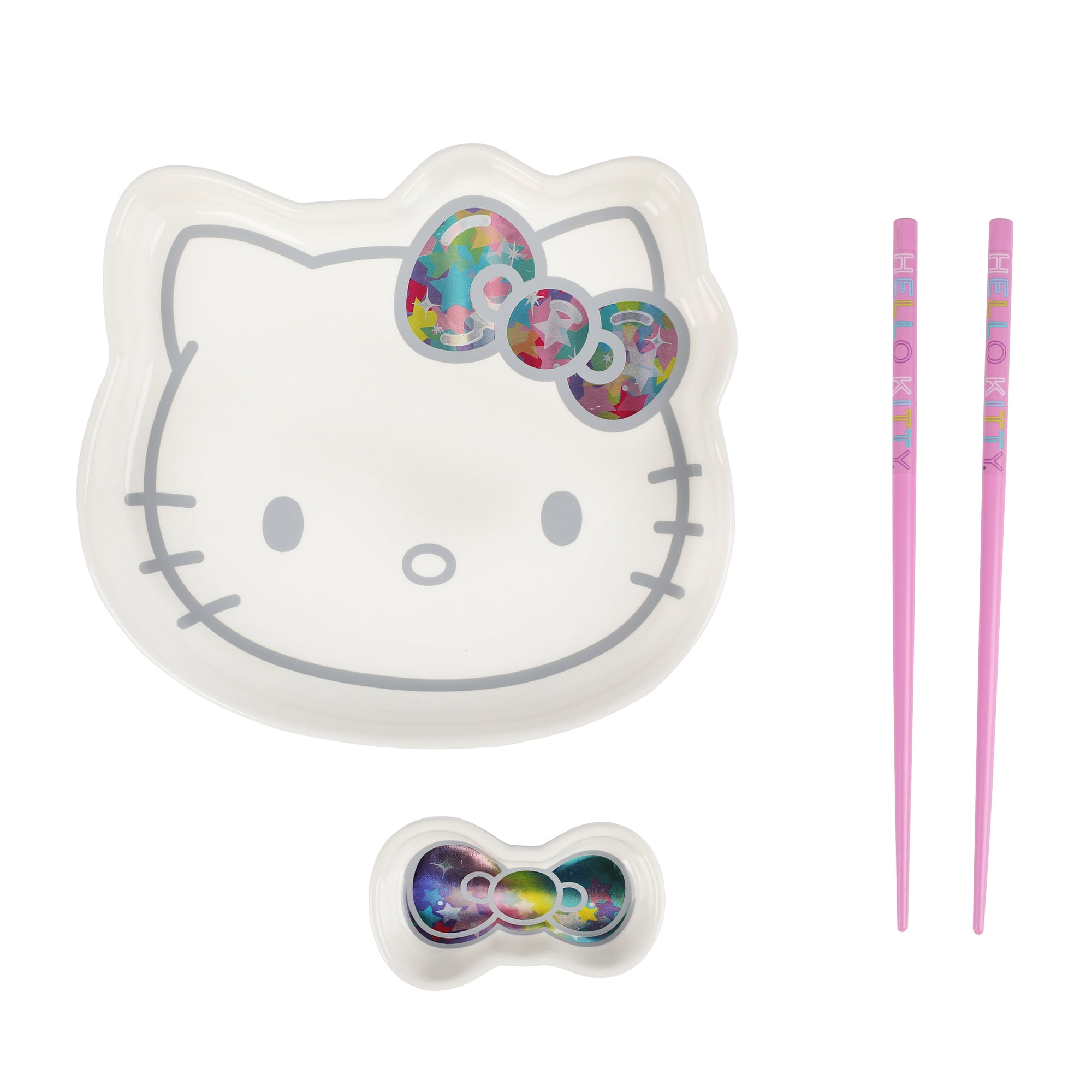 Hello Kitty Character Head Sushi Plate With Bow Sauce Tray & Pink ...