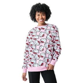 Hello Kitty Plus Size Licensed Clothing: White Fleece Long Sleeve Crew ...