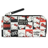 Hello Kitty Checkerboard Character Design Faux Leather Full Zip Wallet ...