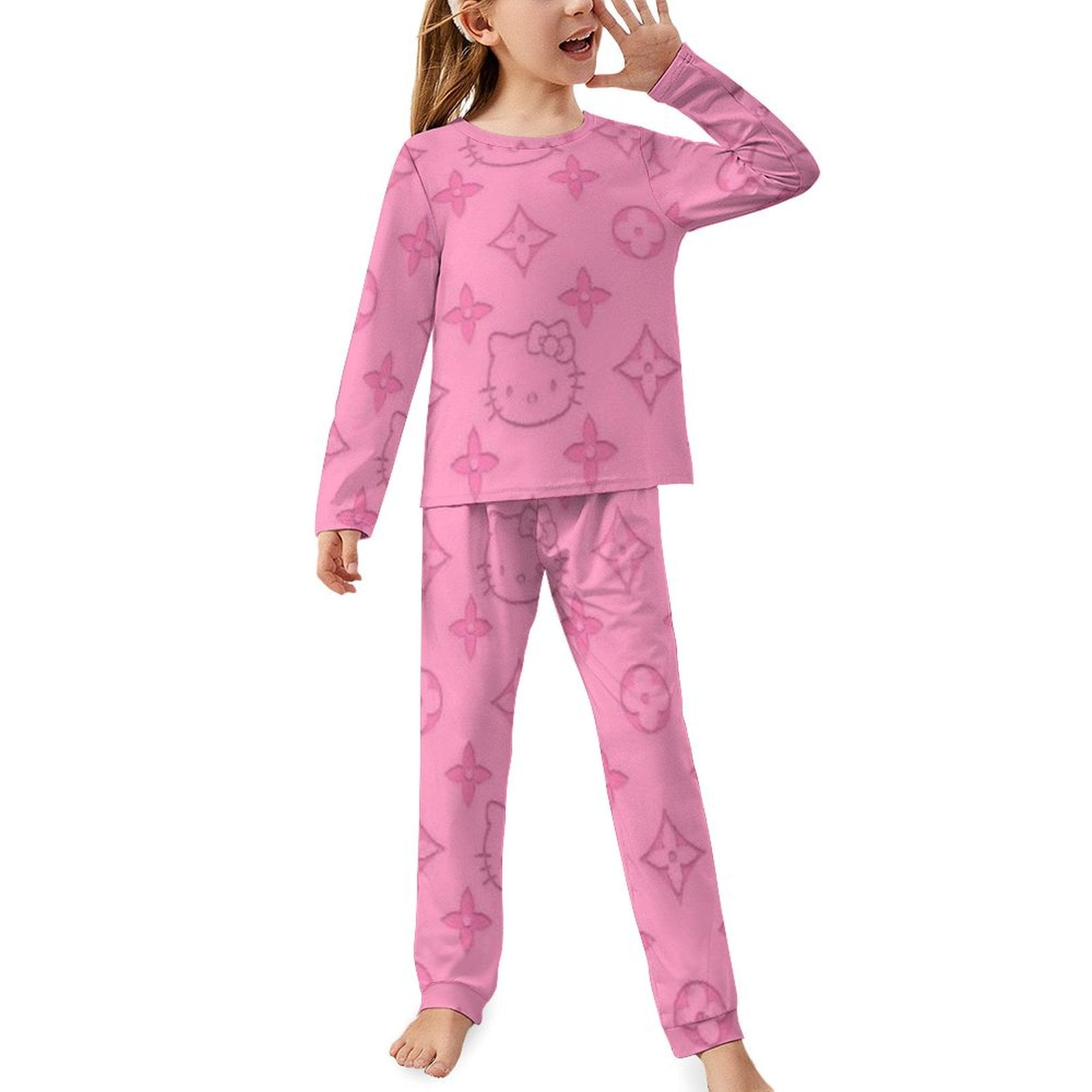 Hello Kitty Child Pajamas Set for Boys Girls 6 Sizes, Long Sleeve Soft ...