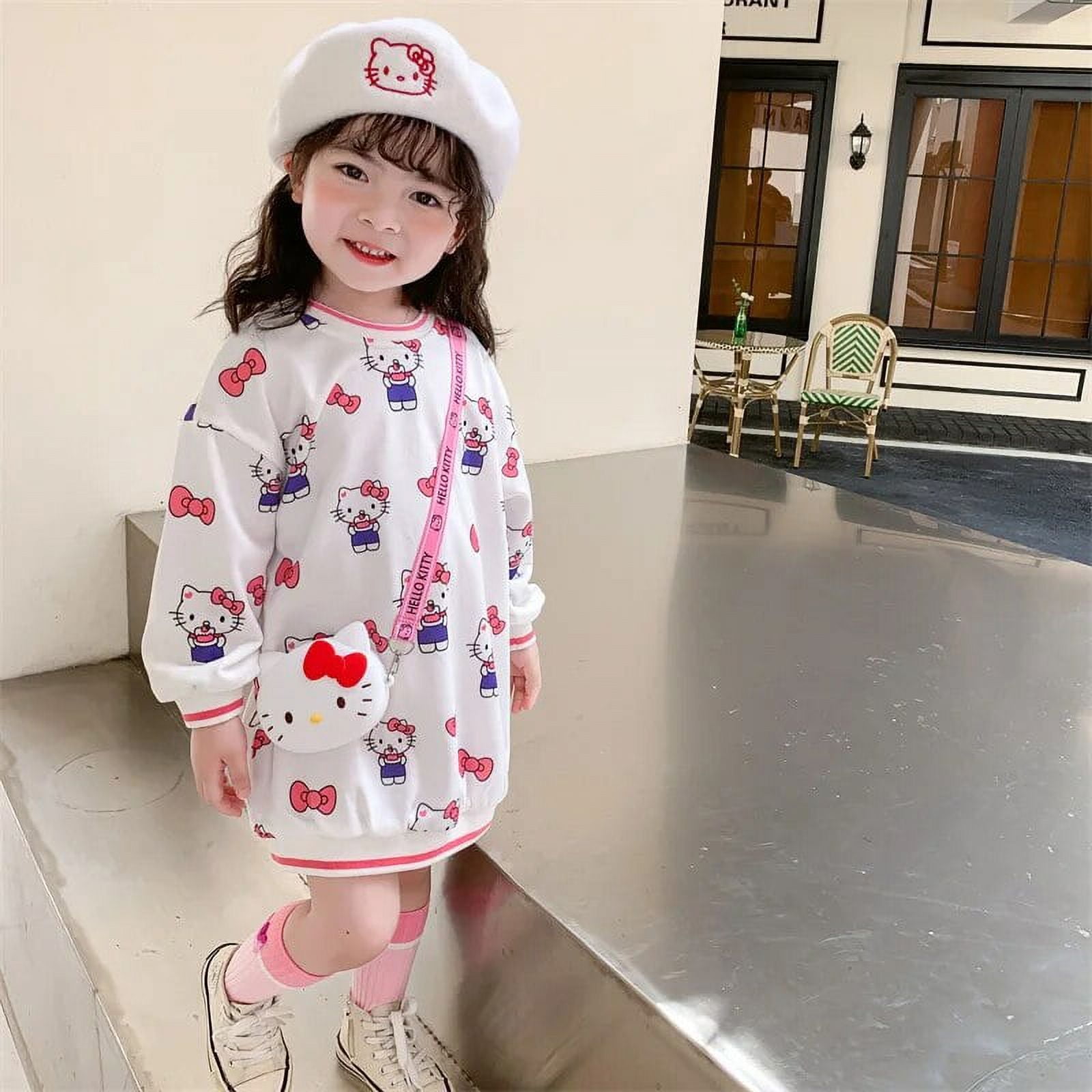 Hello Kitty Child Sweatshirt Dress Anime Cartoon Korean Sanrio ...