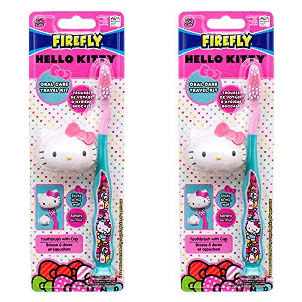 Hello Kitty Kids Toothbrush, Child's Travel Oral Care Kit with Cap and ...
