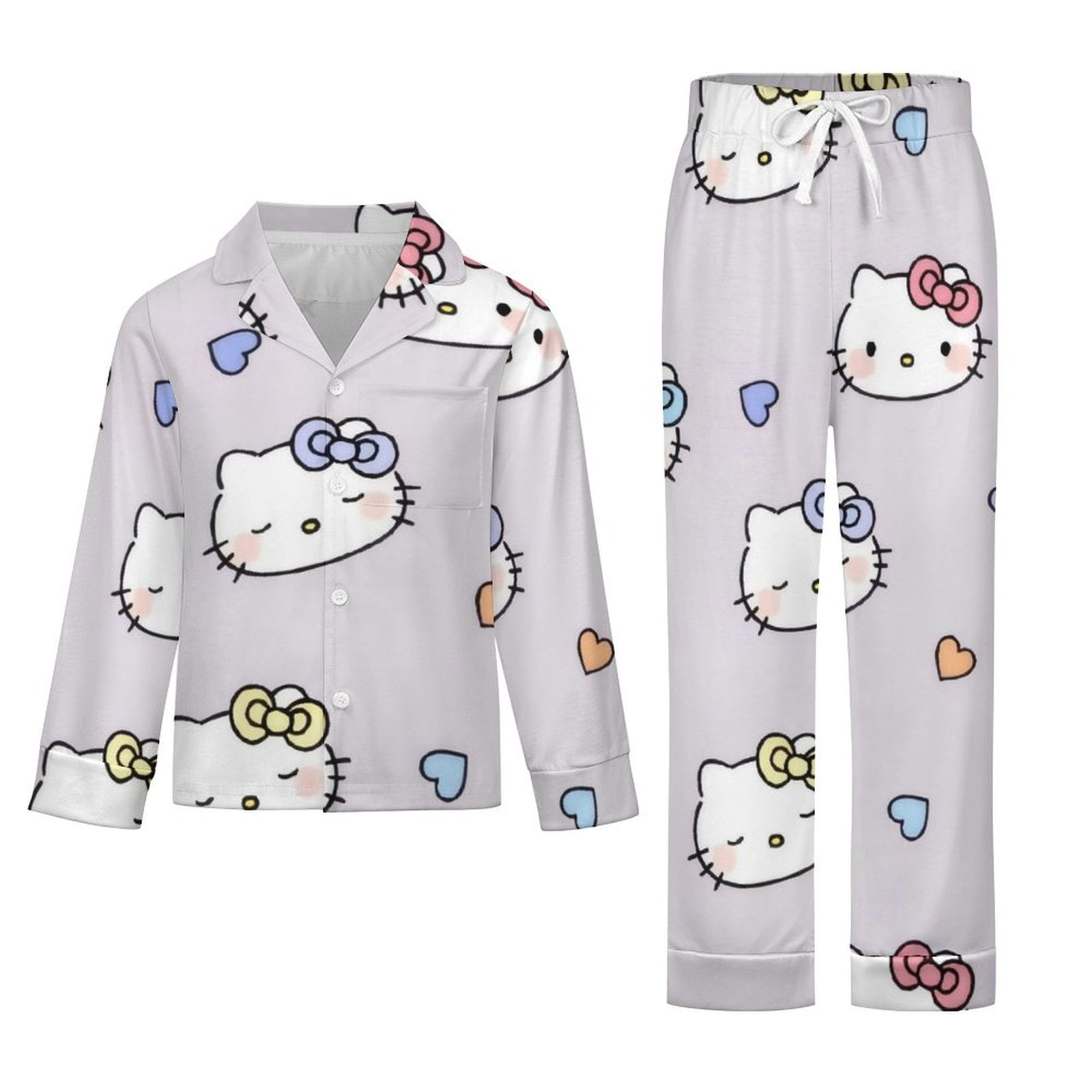 Hello Kitty Children's Cuban Collar Pajama Set Soft and Comfortable For ...
