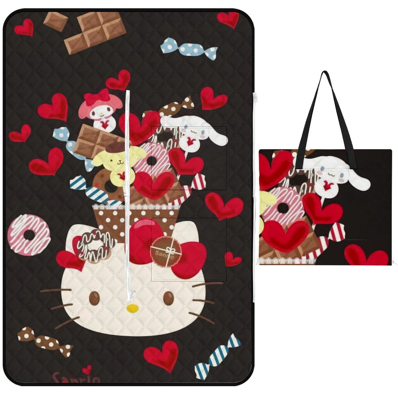Hello Kitty Chocolate Dessert Extra Large Picnic Outdoor Blanket,59 x ...