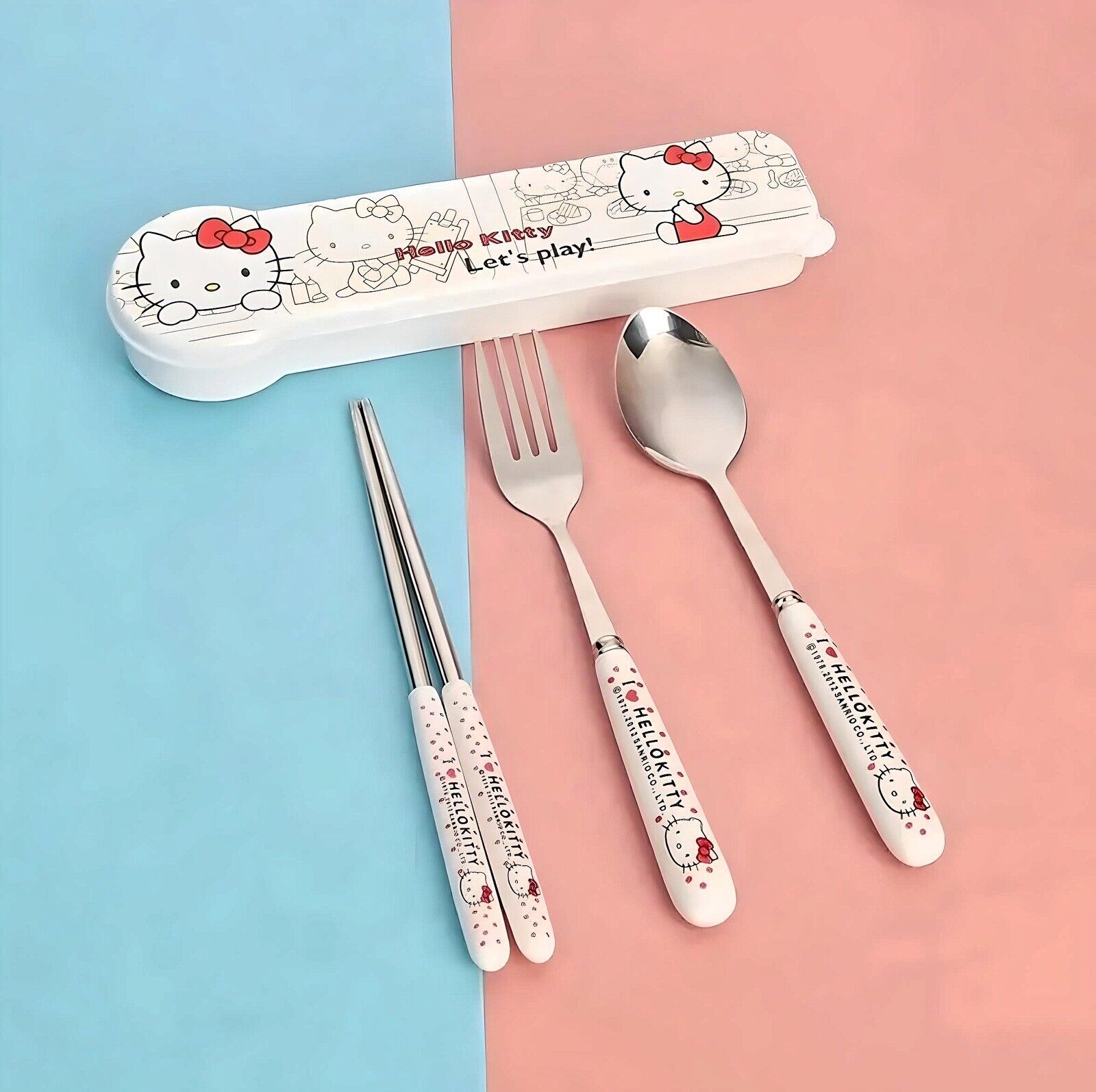 Hello Kitty Chopsticks Utensils Set - 5 Pcs - Walmart.com