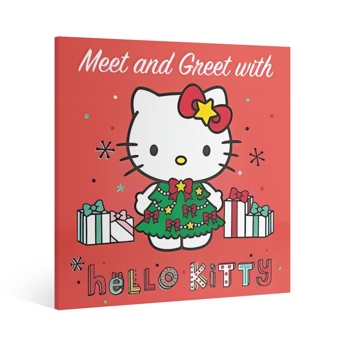 Hello Kitty Christmas Canvas Wall Art Cartoon Wall Decor | HD Printed ...