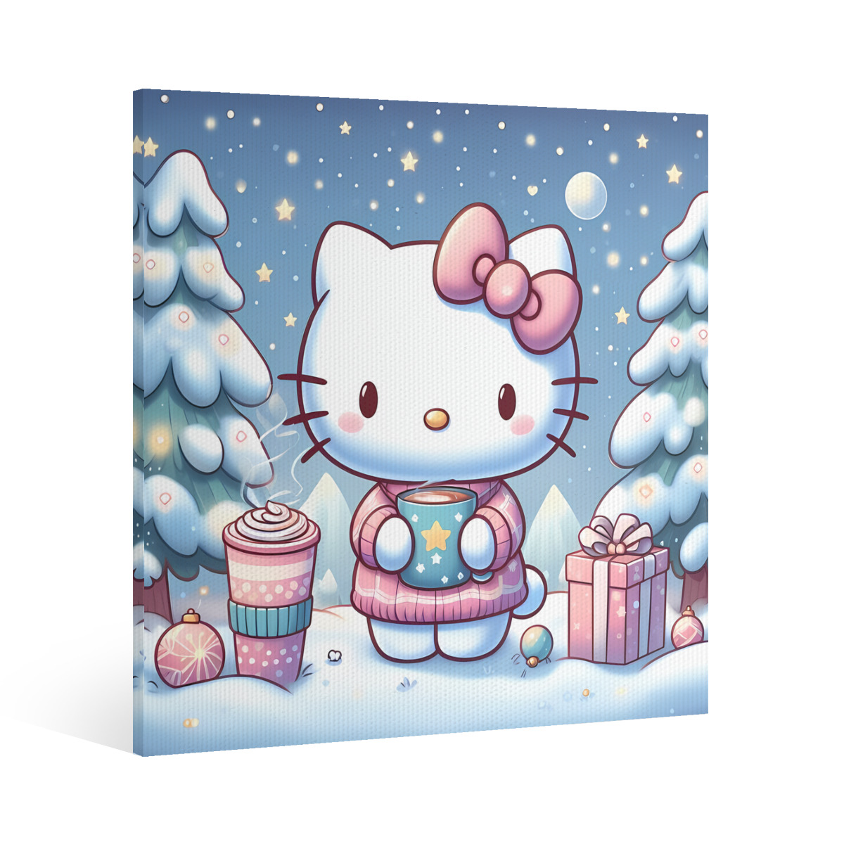 Hello Kitty Christmas Canvas Wall Art Cartoon Wall Decor | HD Printed ...