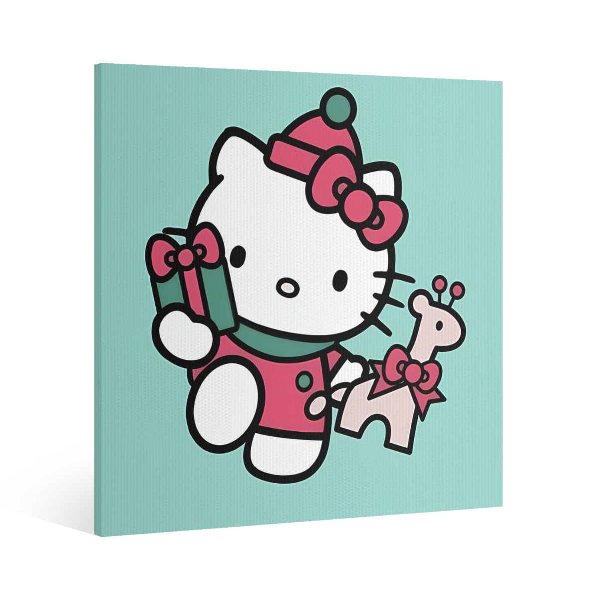 Hello Kitty Christmas Canvas Wall Art Cartoon Wall Decor | HD Printed ...