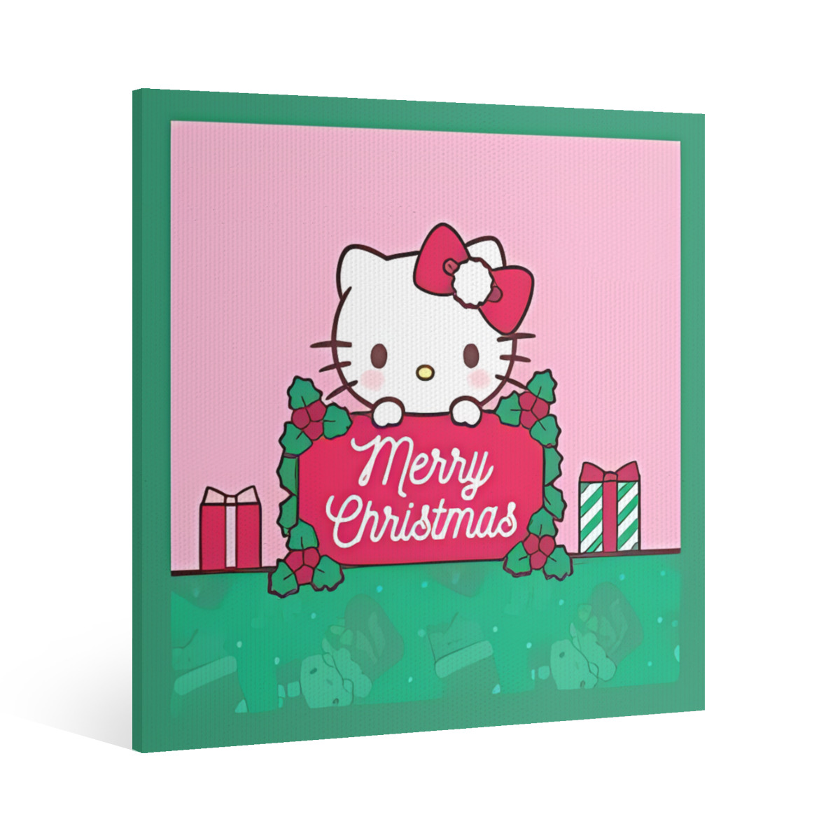 Hello Kitty Christmas Canvas Wall Art Cartoon Wall Decor | HD Printed ...
