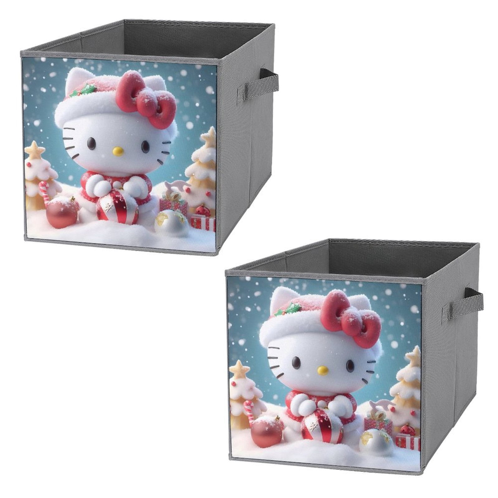 Hello Kitty Christmas Folding rectangular closet storage bins with ...