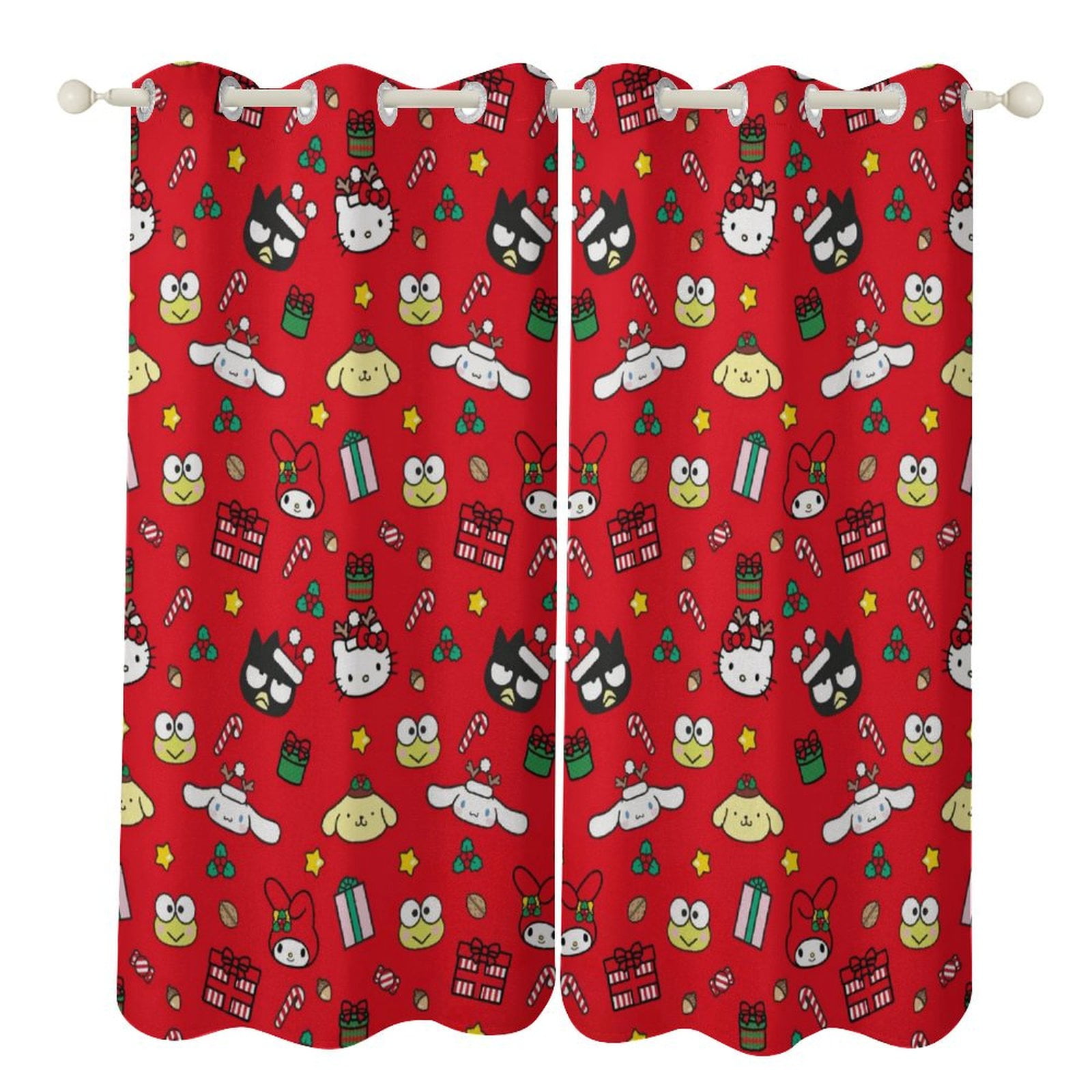 Hello Kitty Christmas Kuromi Mymelody Cinnamoroll Curtains,Blackout ...