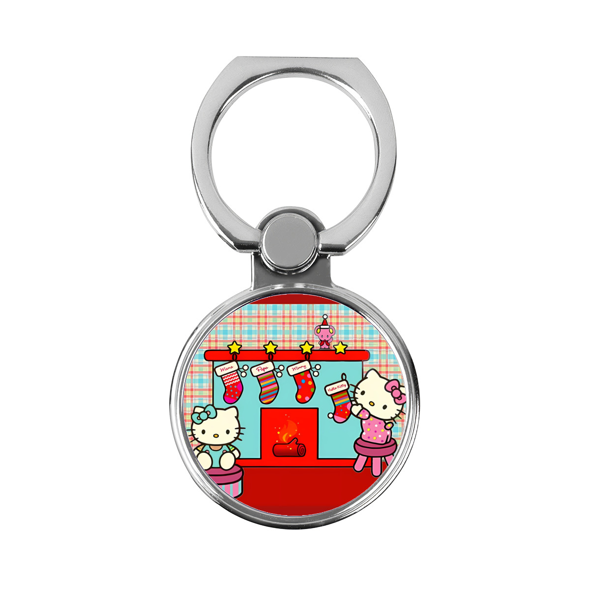 Hello Kitty Christmas Metal Ring Circular Phone Holder Metal Finger ...