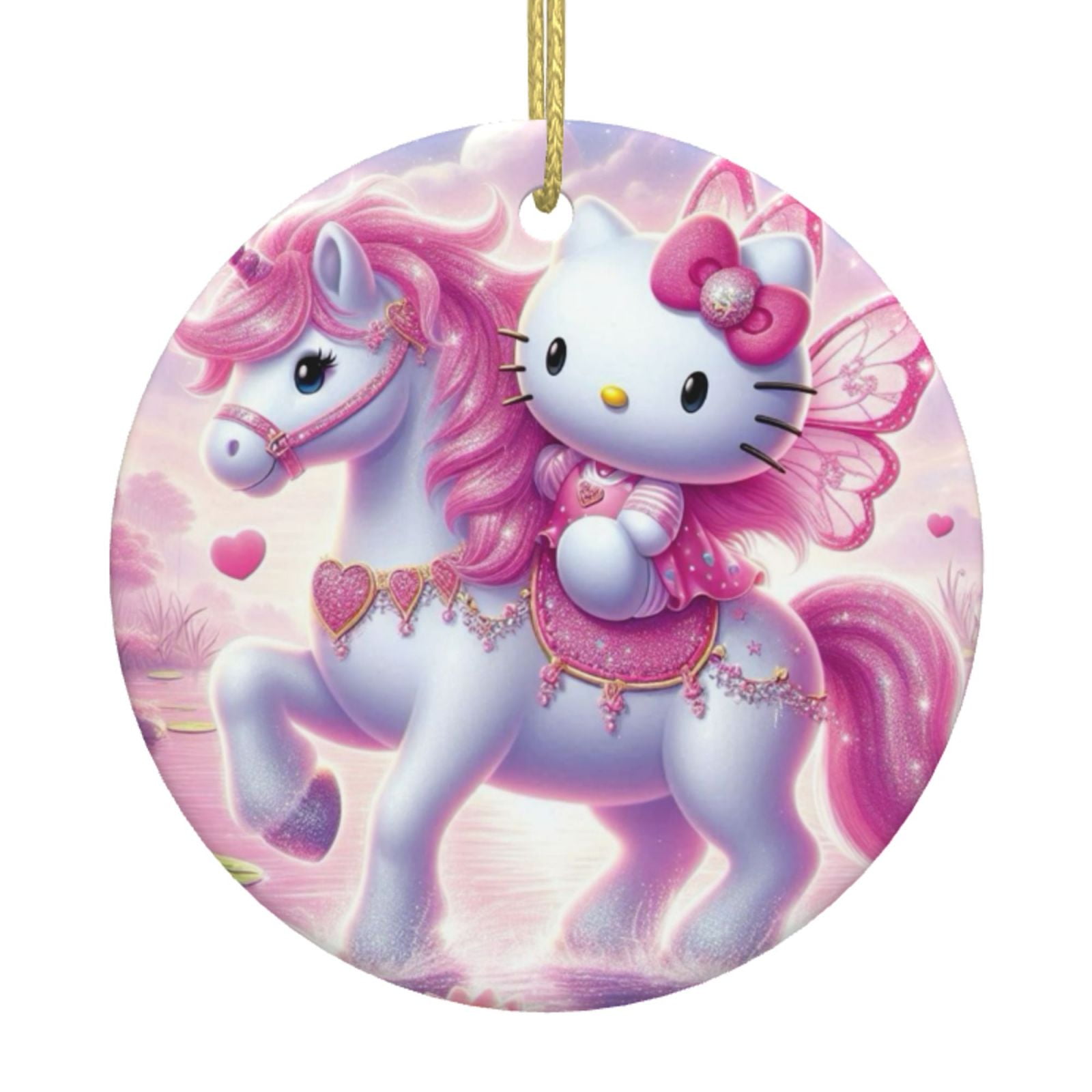 Hello Kitty Christmas Ornaments, Ceramic Hanging Decor For Xmas Tree ...