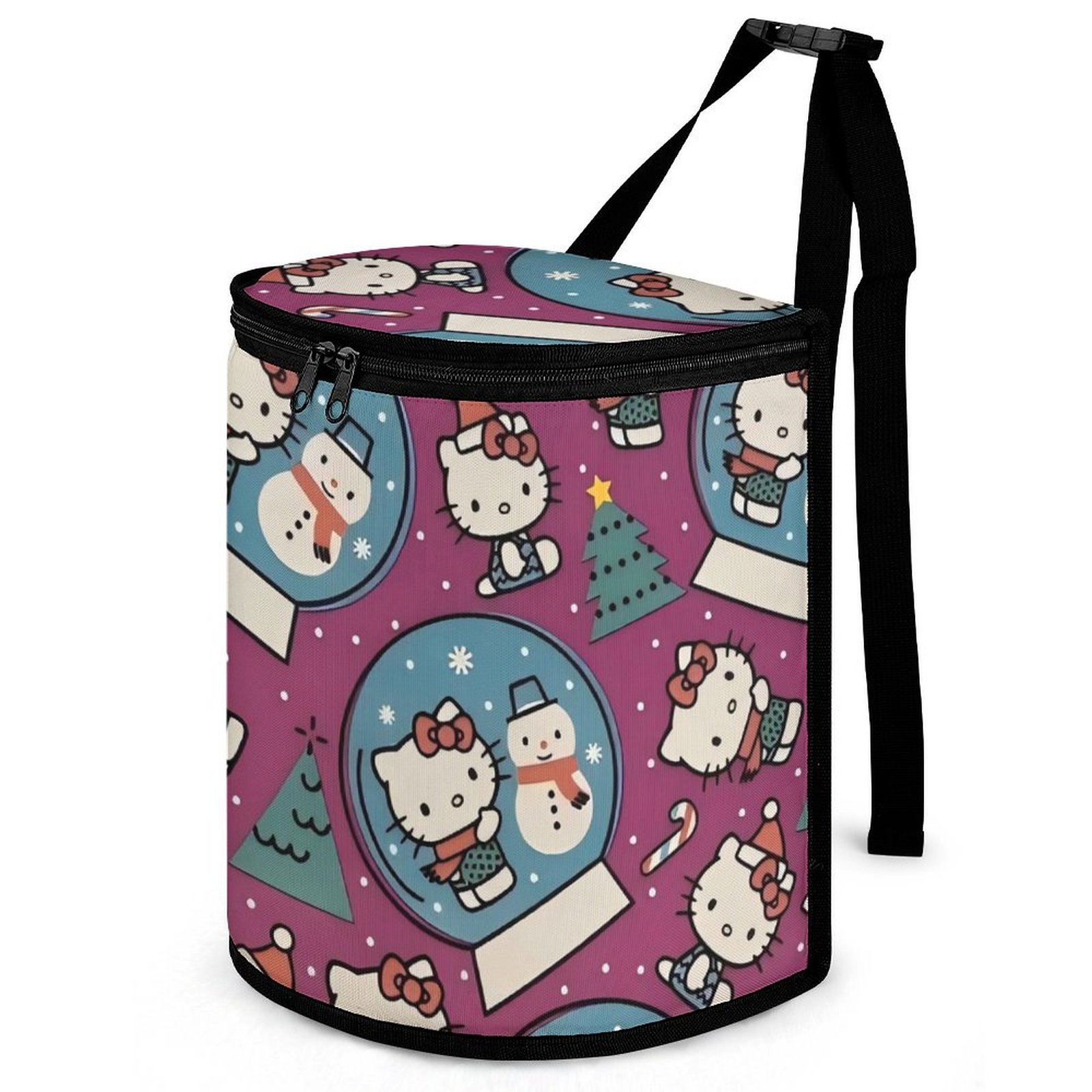 Hello Kitty Christmas Small Portable Covered Car Trash Can Hanging Car Trash Can Suitable for ...
