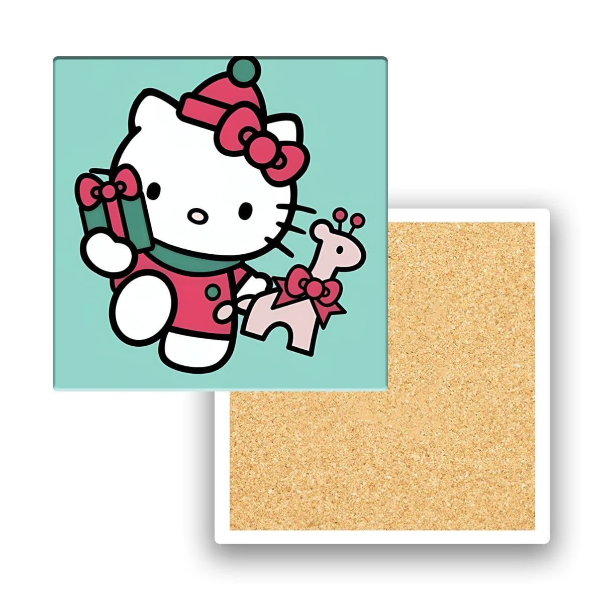 Hello Kitty Christmas Square Square Square Ceramic coasterss 2PCS ...