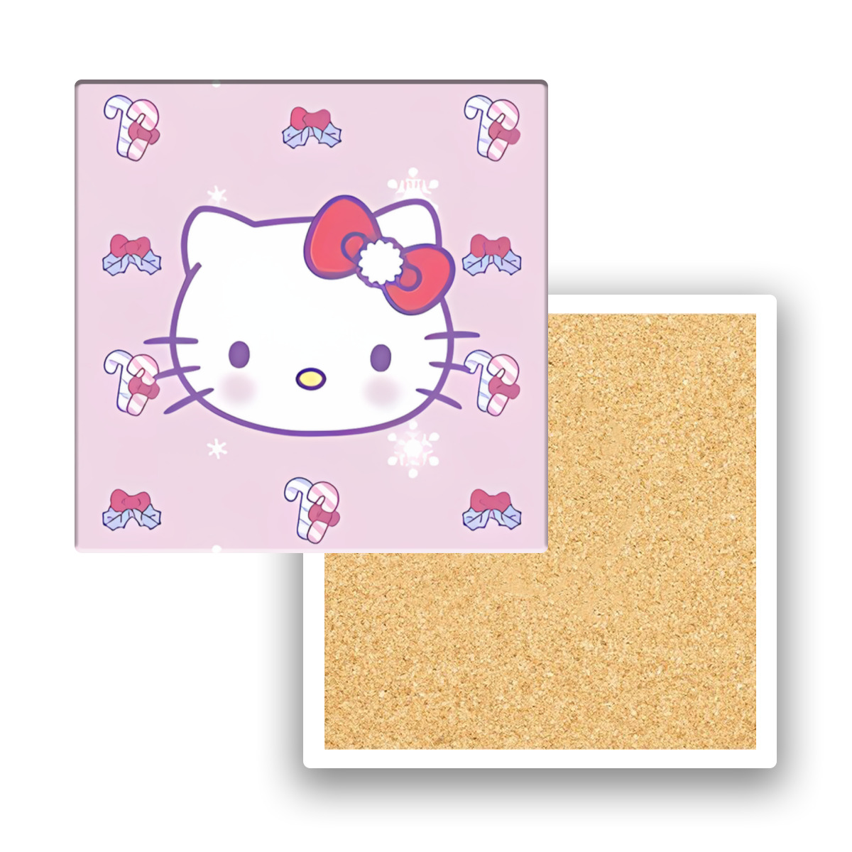 Hello Kitty Christmas Square Square Square Ceramic coasterss 2PCS ...